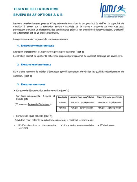 tests sélection af ab pdf