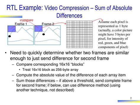 Ppt Rtl Example Video Compression Sum Of Absolute Differences