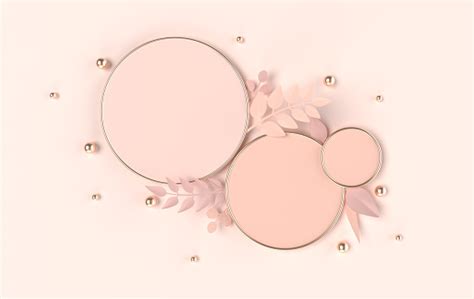 3d 렌더링 기하학적 모양 꽃과 종이 예술 스타일의 잎 연단 제품 프레젠테이션을 위한 플랫폼 배경 모의 미니멀 한 디자인 파스텔