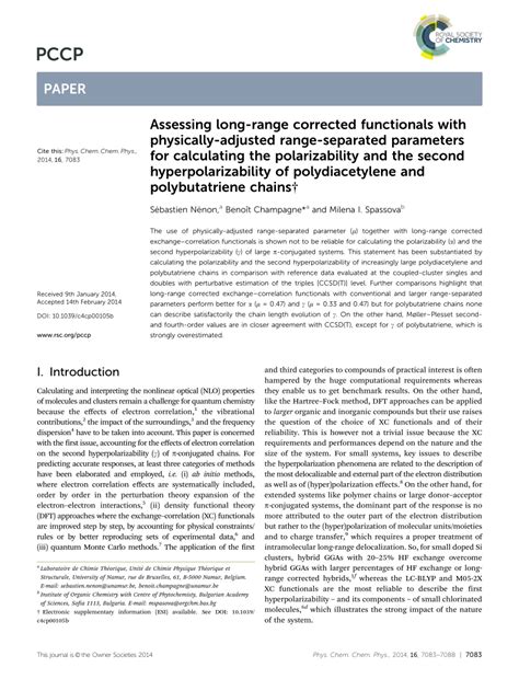 Pdf Assessing Long Range Corrected Functionals With Physically Adjusted Range Separated