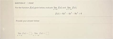 solved for the function f x given below evaluate