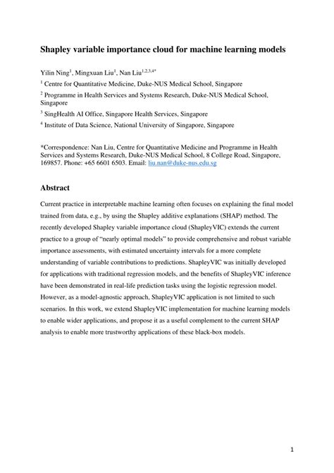 Pdf Shapley Variable Importance Cloud For Machine Learning Models