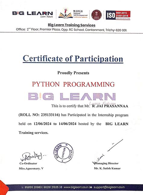 Jai Prasannaa R On Linkedin Python Internship Codinglife