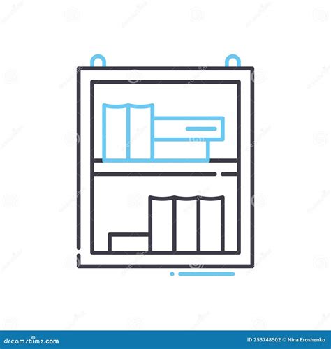 Book Shelf Line Icon Outline Symbol Vector Illustration Concept Sign Stock Vector