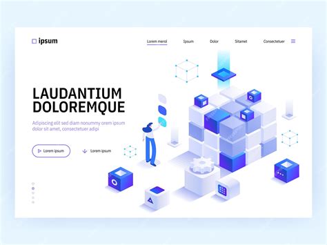 premium vector blockchain process technology concept