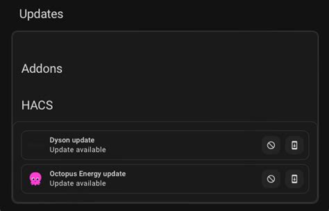 Update Card Showing Available Updates Categorized Dashboards