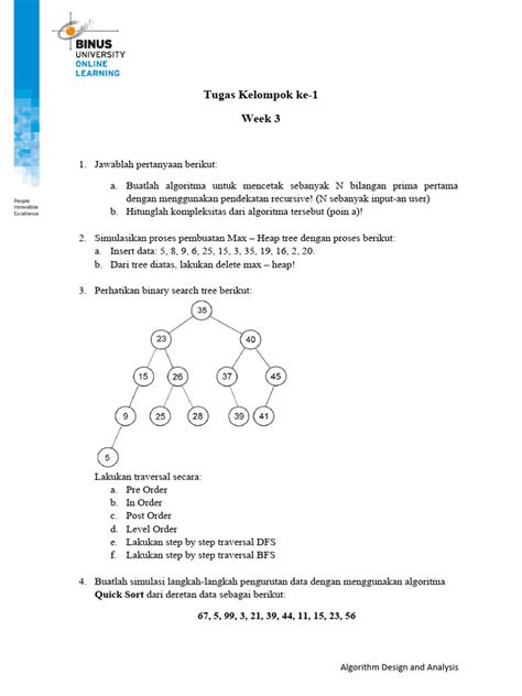 Tugas Kelompok Ke 1 Week 3 Quick Sort Dari Deretan Data Sebagai