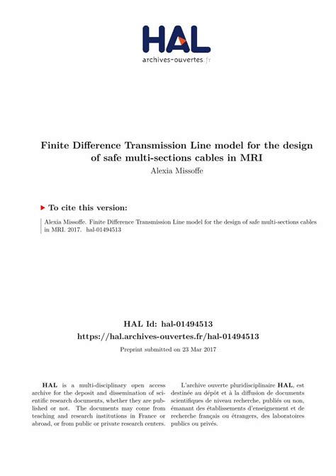 Pdf Finite Difference Transmission Line Model For The Design Dokumen Tips