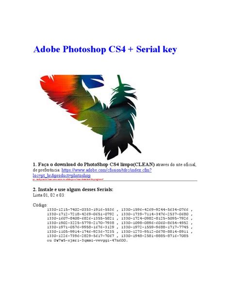 Adobe Photoshop Cs4 Serial Key Pdf Adobe Photoshop Adobe