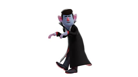 3d Illustration Cute Dracula 3d Cartoon Character Dracula With A