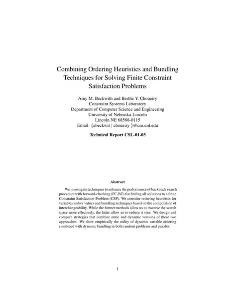 pdf combining ordering heuristics and bundling techniques for solving