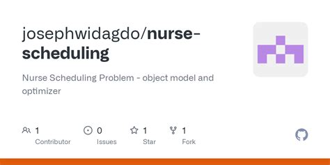 Github Josephwidagdonurse Scheduling Nurse Scheduling Problem Object Model And Optimizer