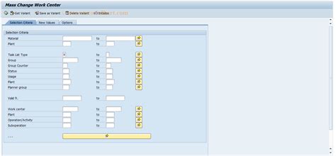 ca85n sap tcode mass replacement work center