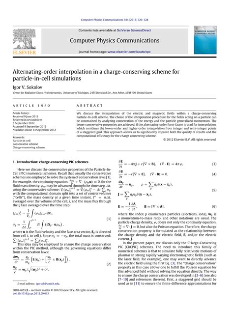 pdf alternating order interpolation in a charge conserving scheme for