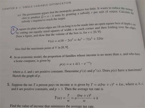 Solved Chapter 8 Single Variable Optimization Induce The