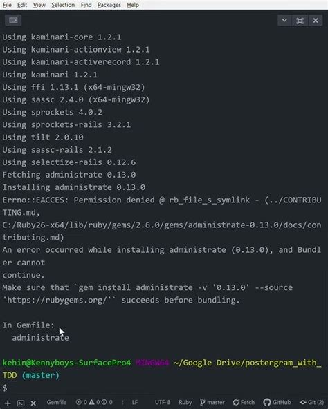 An Error Occurred While Installing Administrate 0130 And Bundler