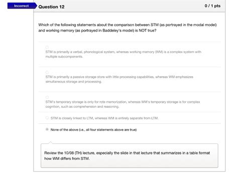 solved question 12 0 1 pts which of the following statements about