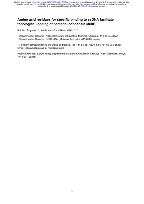 Pdf Amino Acid Residues For Specific Binding To Ssdna Facilitate