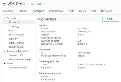Properties And Configuration Options Of The Distributed Vswitch Mastering Vmware Vsphere 6 7