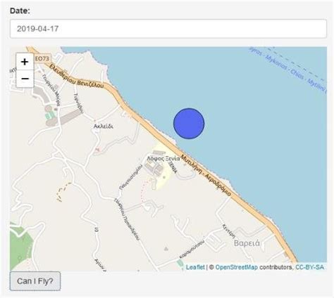 The Leaflet Js Map Element And The Date Picker Element Of The