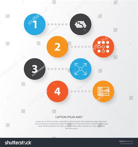 Learning Icons Set Collection Branching Program Stock Vector Royalty