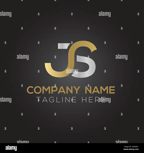 letter js logo design vector template initial linked letter design js