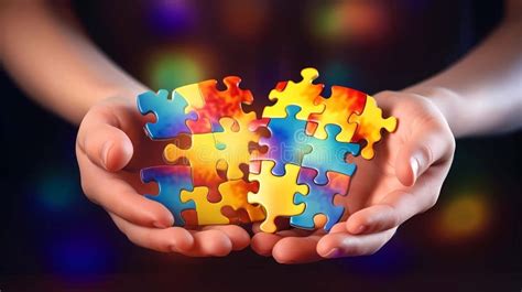 Hands Connecting Colorful Puzzle Pieces Teamwork Concept Generative Ai Illustrations Stock
