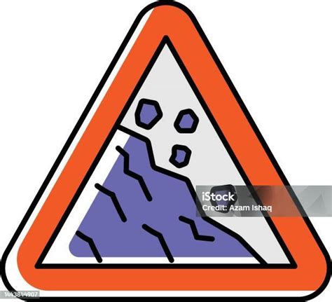 절벽에서 자유롭게 떨어진 돌 얼굴 벡터 색상 누락 아이콘 디자인 겨울 시즌 요소 기호 스노우 보드 장비 기호 익스트림 스포츠 스톡 일러스트 낙석 바위 슬라이드 지역 개념