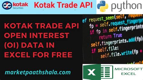 Kotak Trade Api Live Open Interestoi Data In Excel Using Python