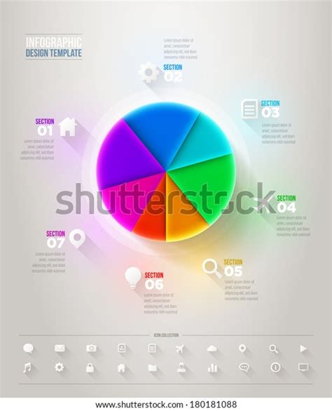 Vector 3d Pie Chart Infographic Design Stock Vector Royalty Free 180181088 Shutterstock