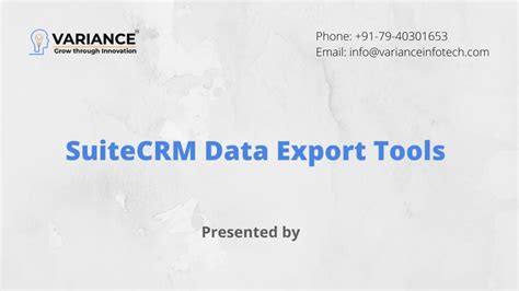 suitecrm extension data export tools youtube