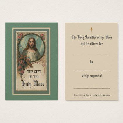 Church Prayer Cards Mass Intention Card Template Catholic Mass
