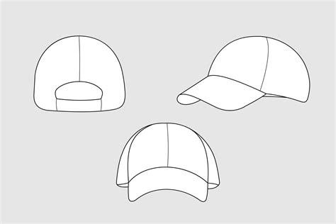 Unisex Cap Template Isolated On A Grey Background Front And Back View Outline Fashion