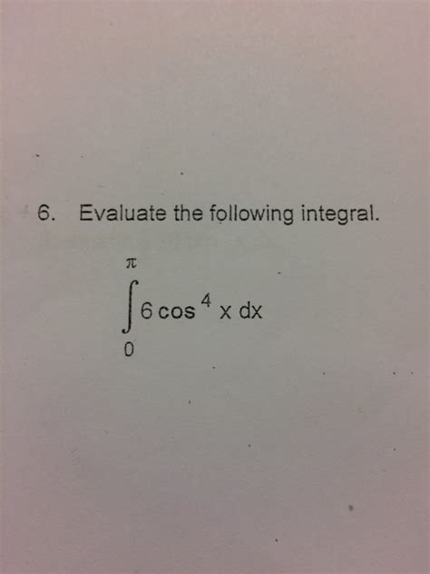 Solved Evaluate The Following Integral Integral Pi Chegg Com