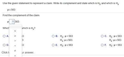 solved use the given statement to represent a claim write