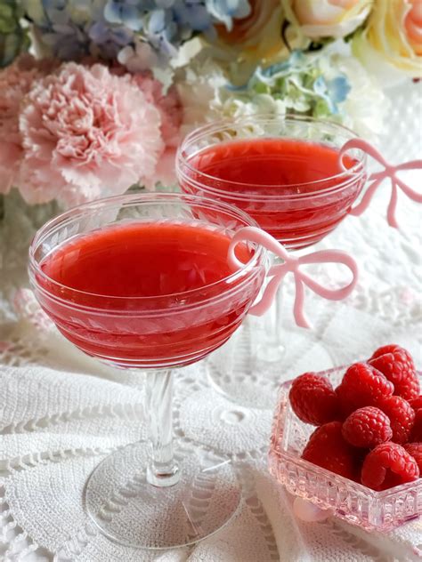 Elegant Raspberry Cordial Cocktail Brass Pine