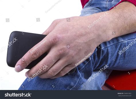 Man Hand Holding Mobile Phone On Stock Photo Shutterstock