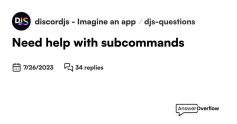 need help with subcommands discord js imagine an app