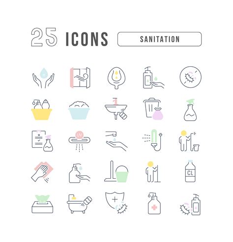 Set Of Linear Icons Of Sanitation 10561595 Vector Art At Vecteezy