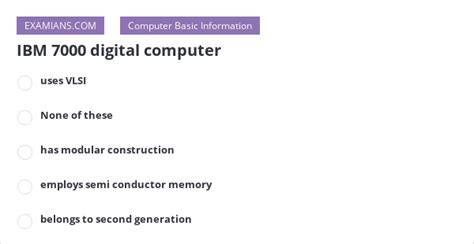 Ibm 7000 Digital Computer Examians