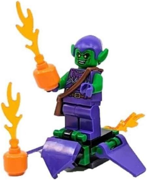 Lego Marvel Superheroes Green Goblin Minifigure With Glider And Pumpkin
