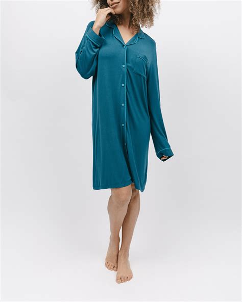 Maple Revere Jersey Nightshirt Teal Tkd Lingerie