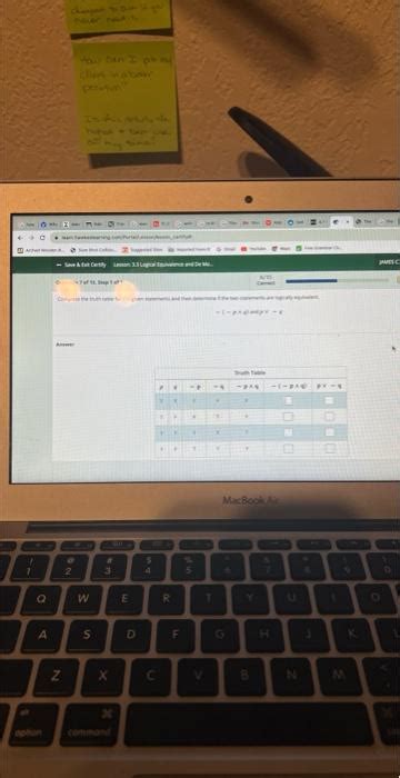 Solved Complete The Truth Table For The Given Statements And