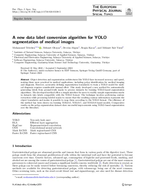 Pdf A New Data Label Conversion Algorithm For Yolo Segmentation Of Medical Images