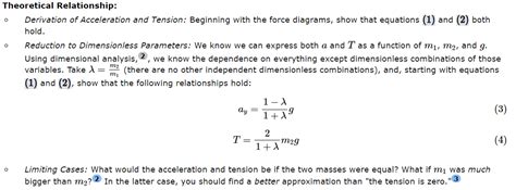 Derivation Of Acceleration And Tension Beginning