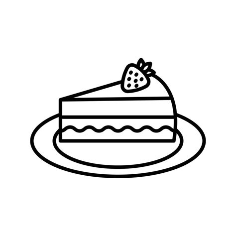 Cheesecake Icon Linear Logo Mark In Black And White 48314251 Vector Art