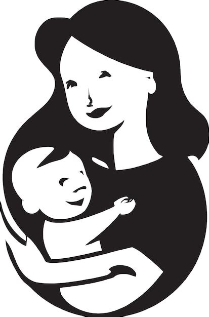 Icono De Abrazo De Madre E Hijo Vector Premium