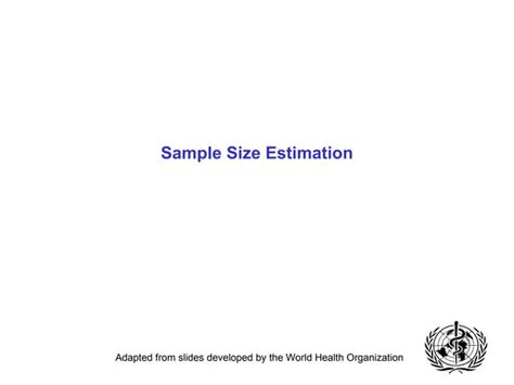 public health and epidemiology sample size estimation ppt