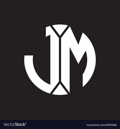 Jm Logo Monogram With Piece Circle Ribbon Style