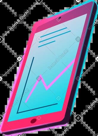 Png Svg 형식의 투시도 태블릿 일러스트레이션